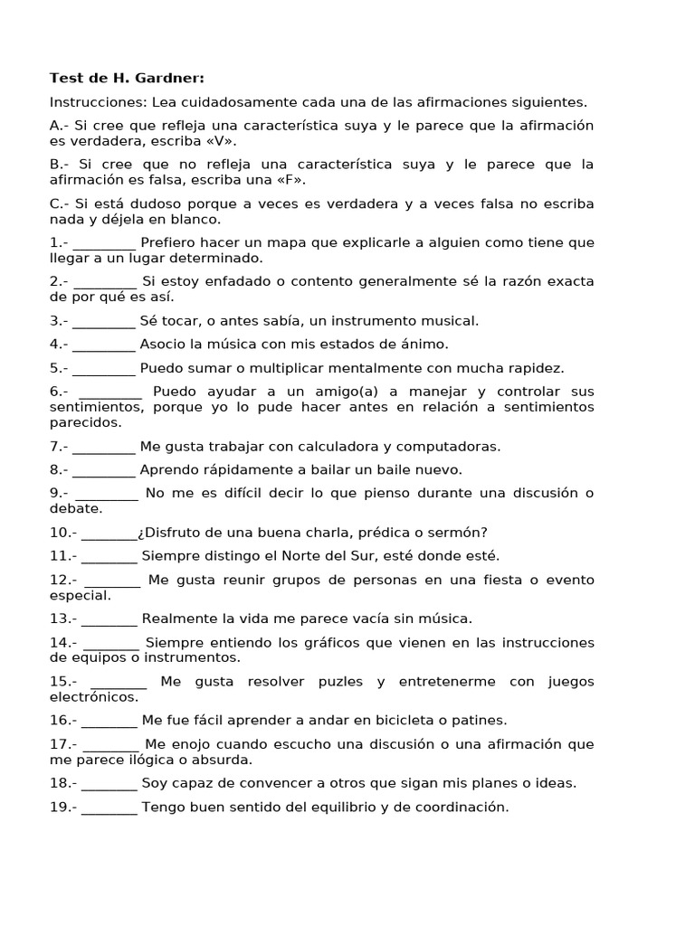 Gadner Interpretación | PDF