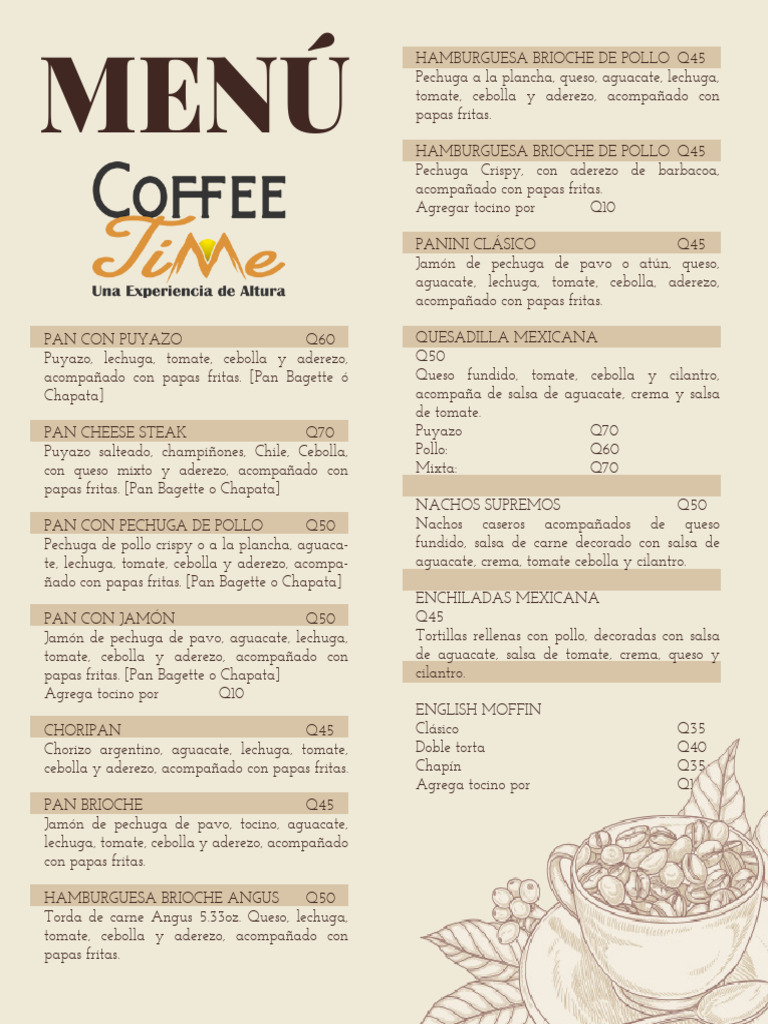 Menu Coffeetime 2 | PDF