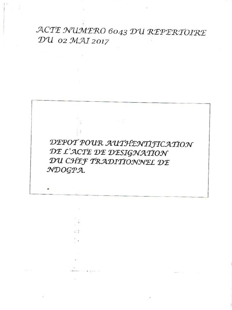 Acte Numéro 6043 | PDF