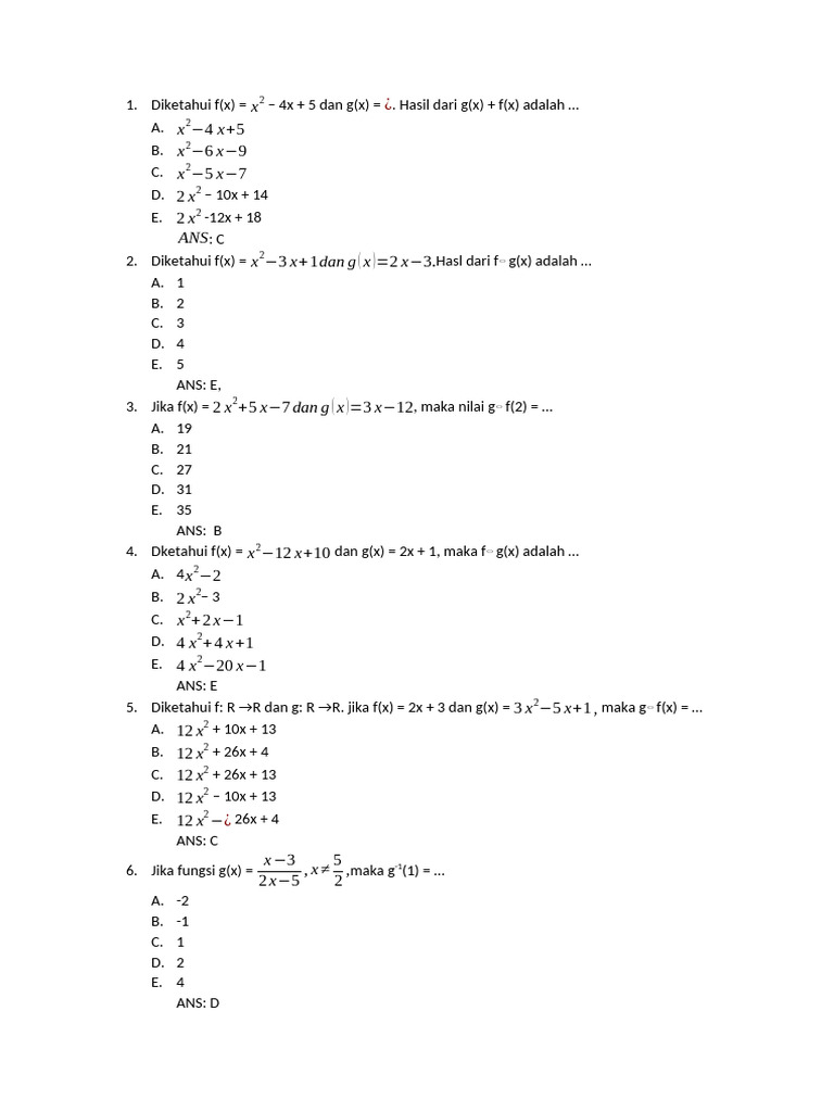 LATIHAN MATEMATIKA WAJIB | PDF