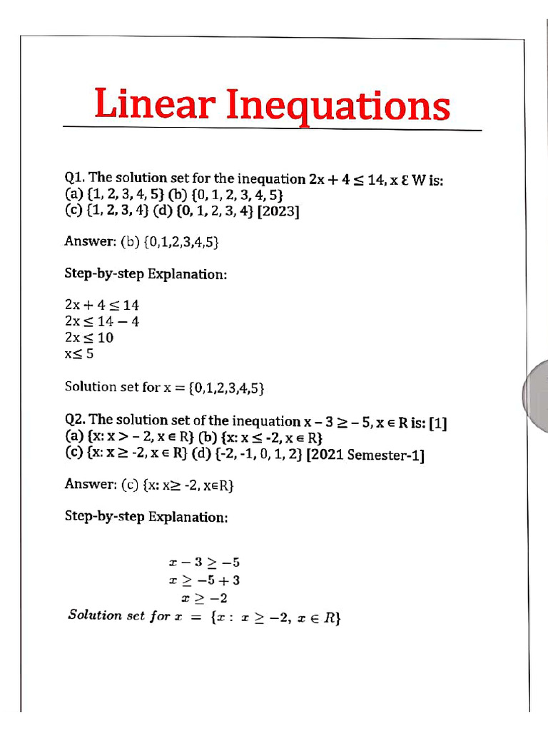 Linear Inequations | PDF