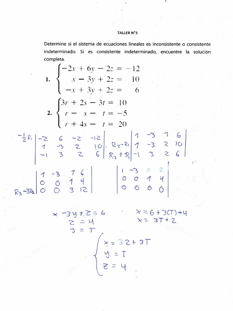 TALLER 3 CONSISTENTE CONSISTENTE INDETERMINADO | PDF