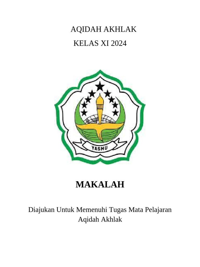 Makalah Aqidah Akhlak Kelas 11 (Selesai) | PDF