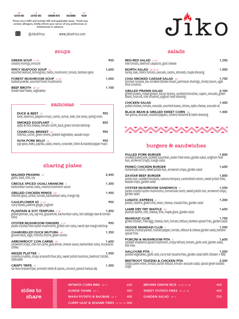Jiko Lunch | PDF