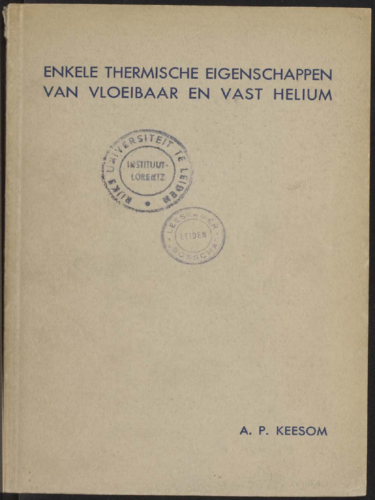 Keesom 1938 | PDF