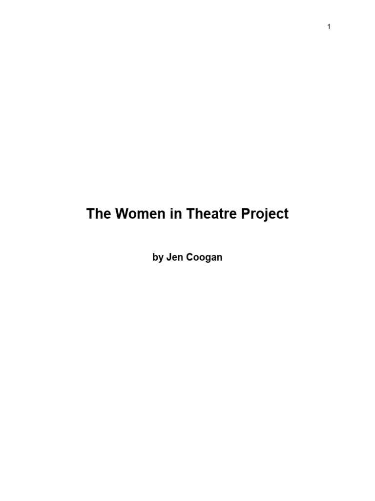 The Women in Theatre Project (revised 9_10_24) | PDF