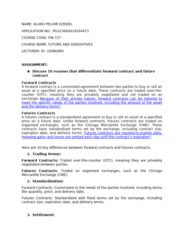 Fin 727 Assignment 1 | PDF