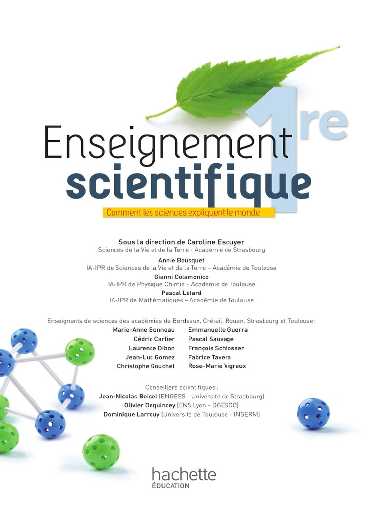Enseignement Scientifique 1ère Livre élève Ed 2019 L Pdf