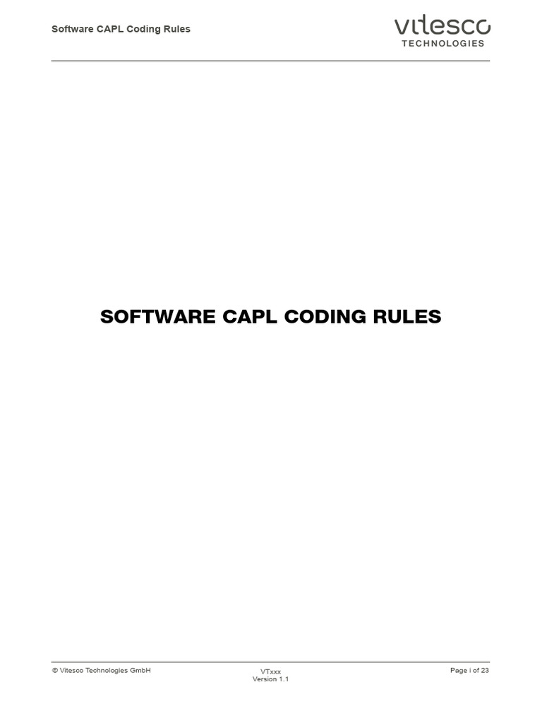 SW CAPL Coding Rules | PDF