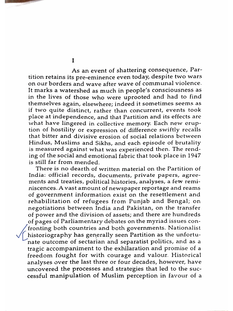 Partition Literature | PDF