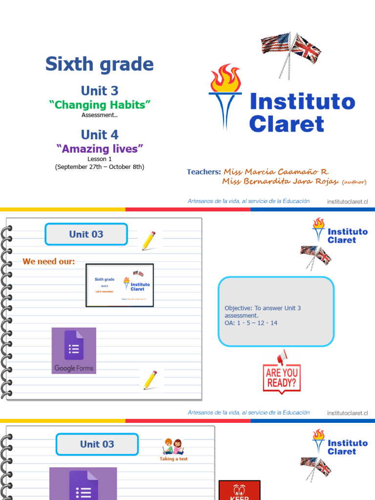 Inglés 6° Básico Unit 4 Lesson 1 | PDF