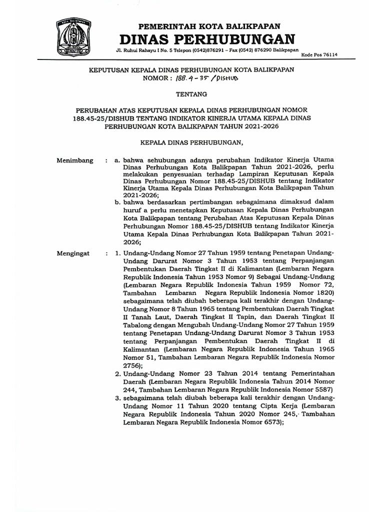 SK Perubahan Iku 2021 - 2026 | PDF