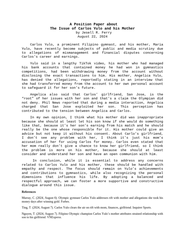 A Position Paper - 1 | PDF