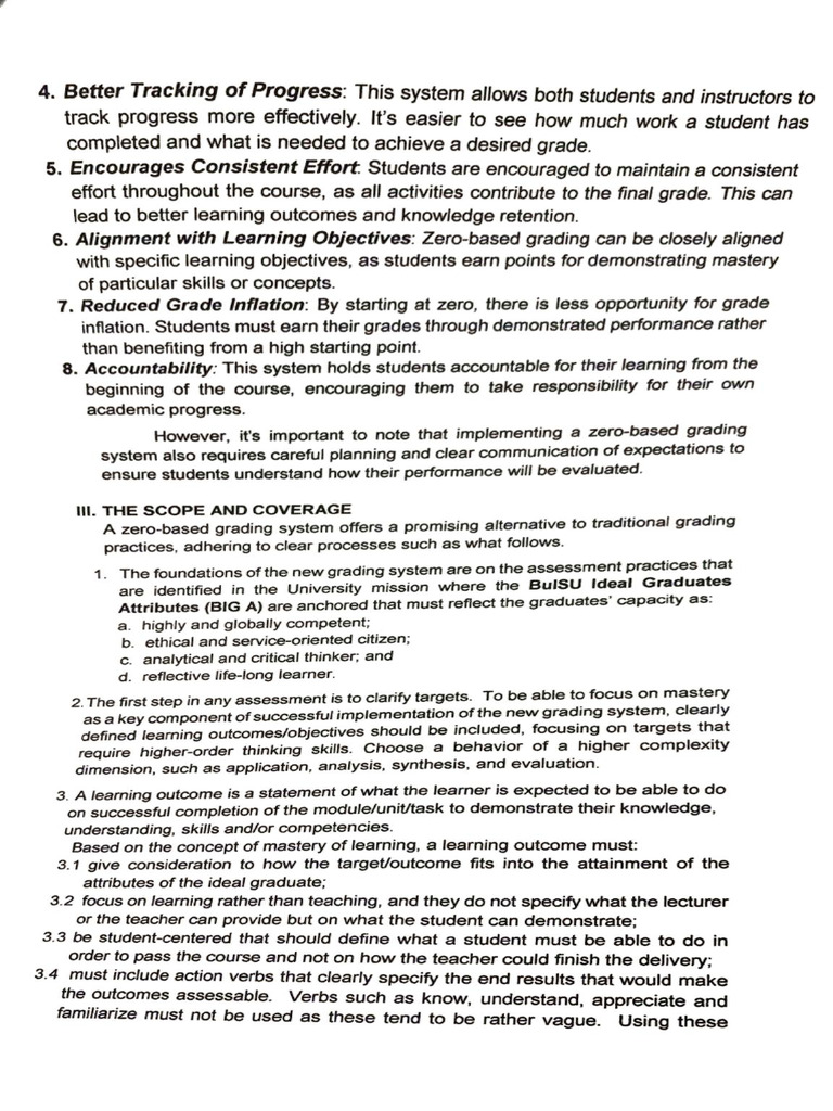 Zero Based Grading System | PDF