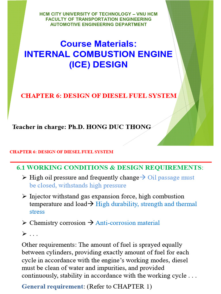 6a-Chapter 6-Design of Diesel Fuel System | PDF