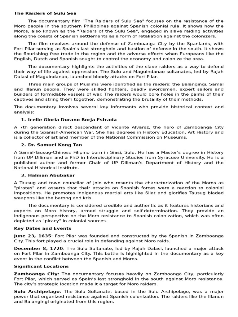 The Raiders of Sulu Sea | PDF