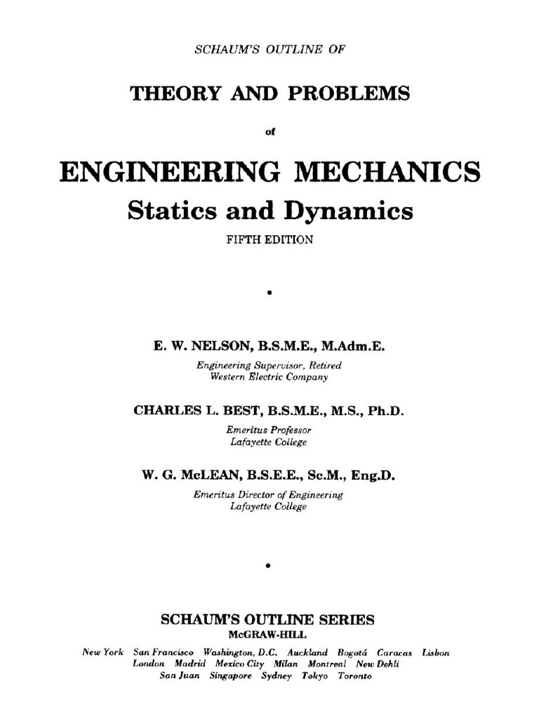 Schaums Outline of Theory and Problems in Engineering Mechanics (Statics and | PDF