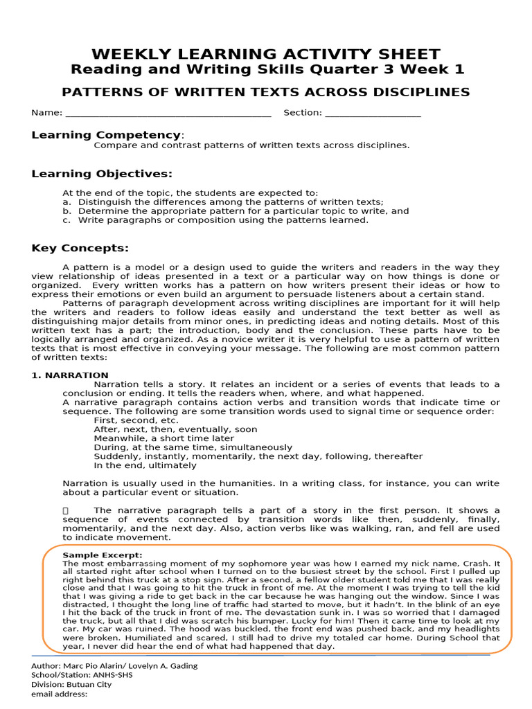 Week 1 RWS WLAS | PDF