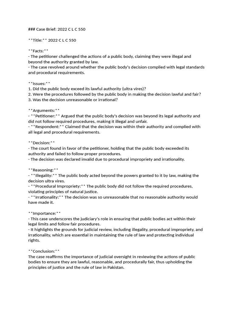 Case Brief | PDF