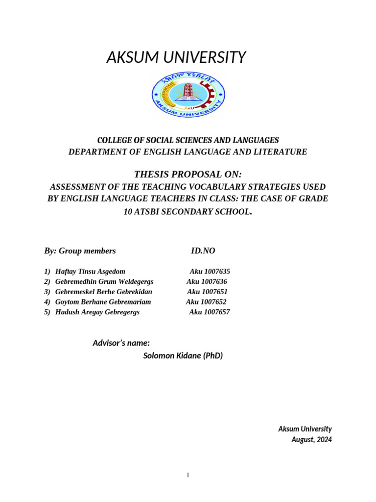 MA Thesis Proposal | PDF