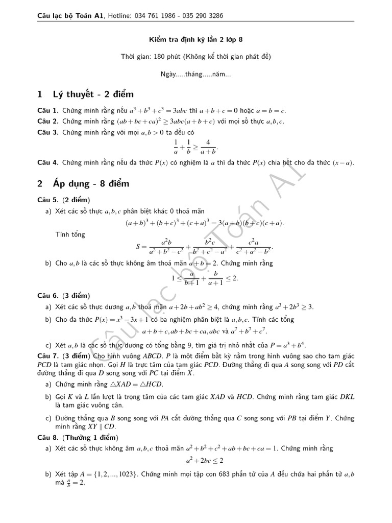 Kiem Tra Lop 8 Lan 2 Nam 20232024 | PDF