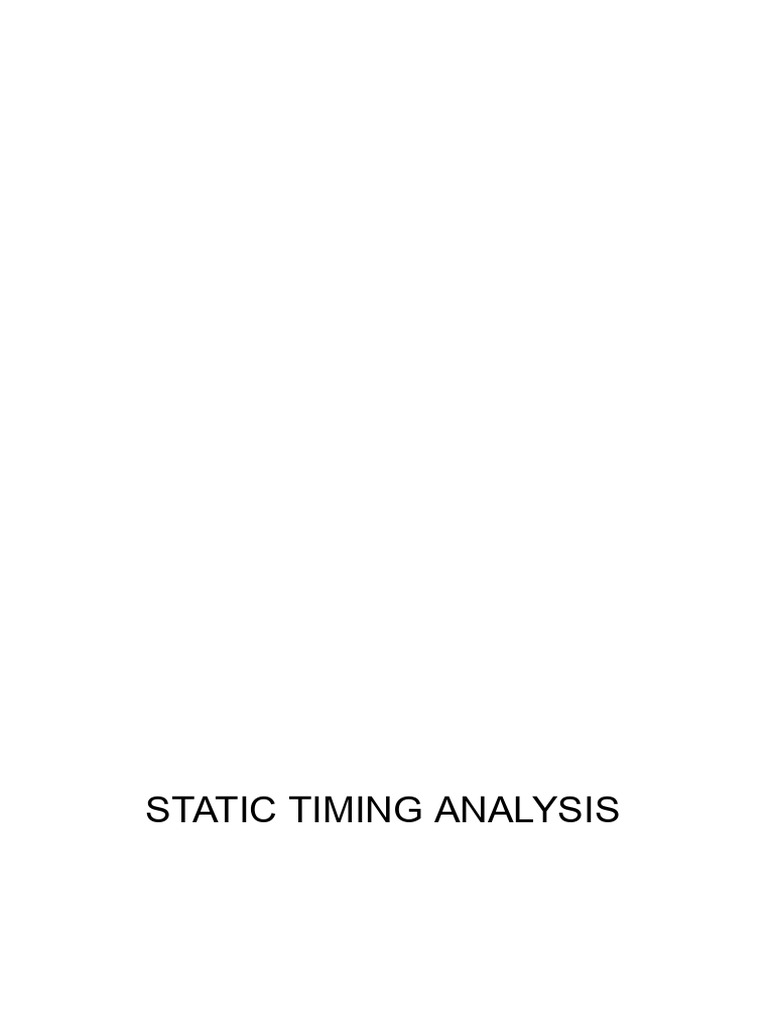 Static Timing Analysis | PDF