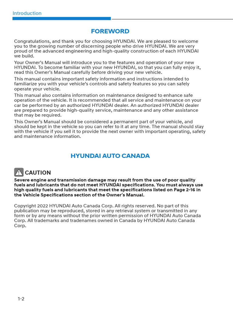 2023 Tucson English Manual - Foreword | PDF | Gasoline | Finance & Money Management