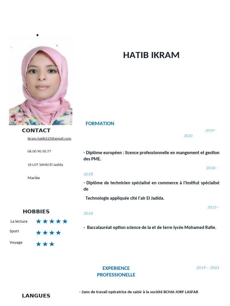 Ikram Hatib CV | PDF