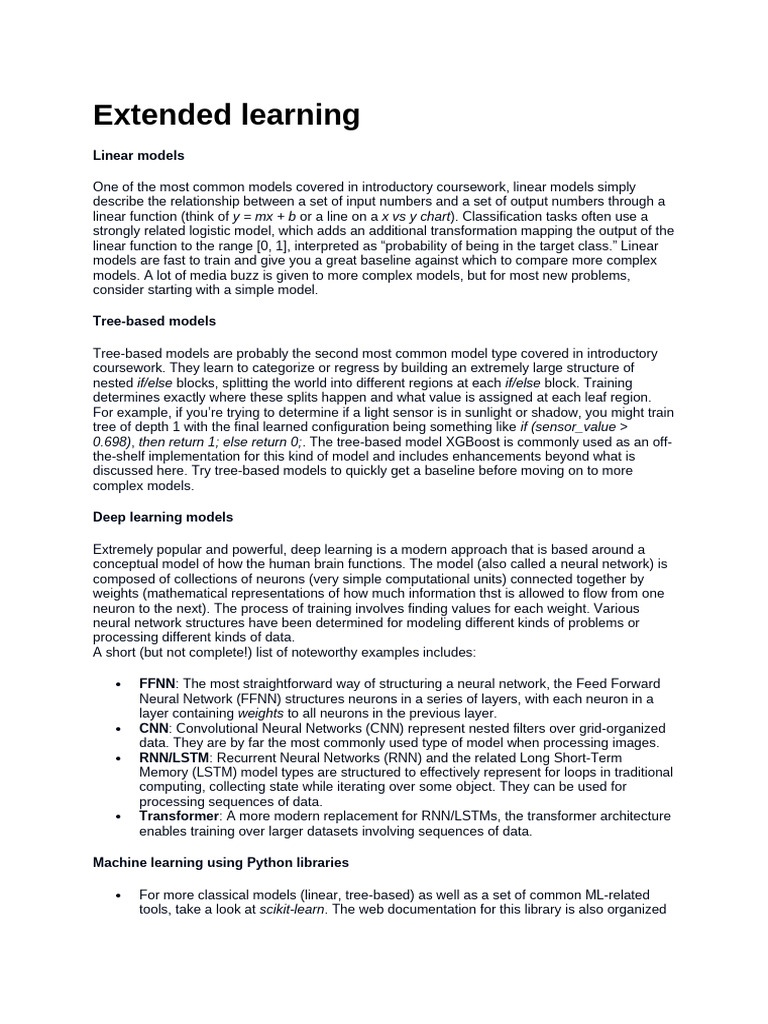 Extended learning | PDF