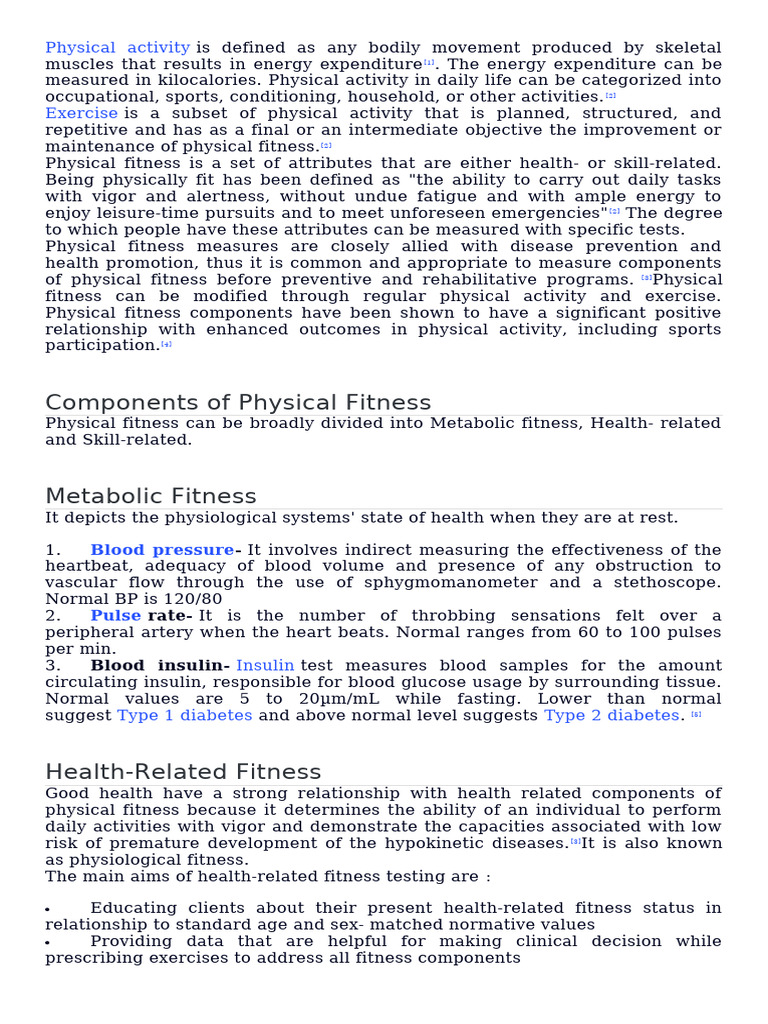Physical Activity | PDF