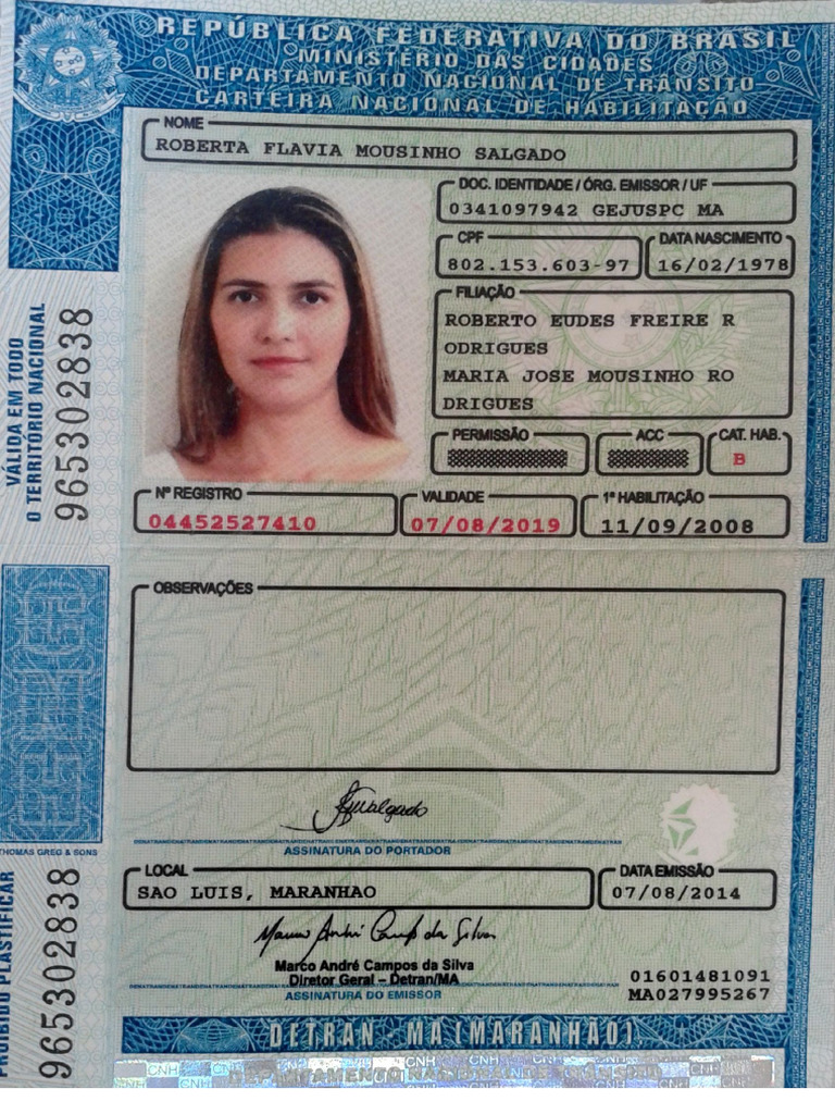 Rg e Cpf Roberta | PDF