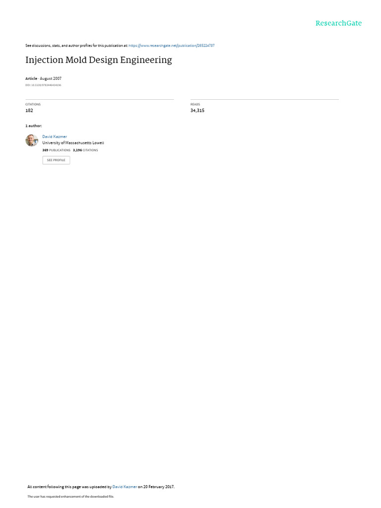 Injection Mold Design Engineering | PDF