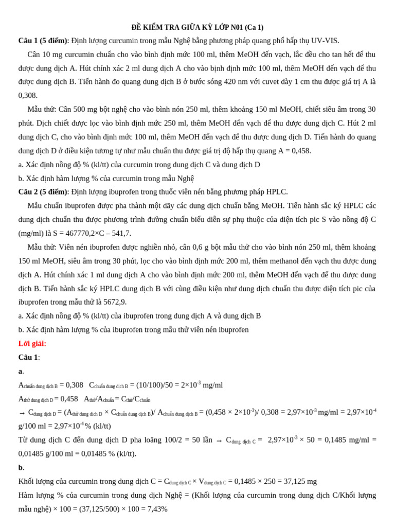 Chữa bài kiểm tra giữa kỳ HPT2 K15 | PDF