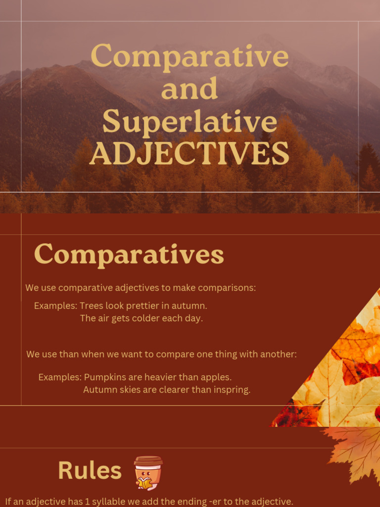 Autumn Themed Adjectives Presentation | PDF