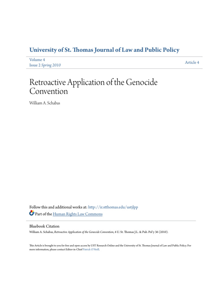 Retroactive Application of The Genocide Convention | PDF