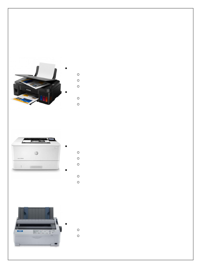 TYPES OF PRINTERS | PDF