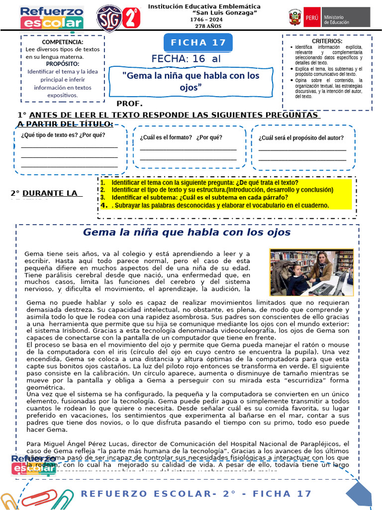 Ficha de Refuerzo 17 2do_2024 | PDF