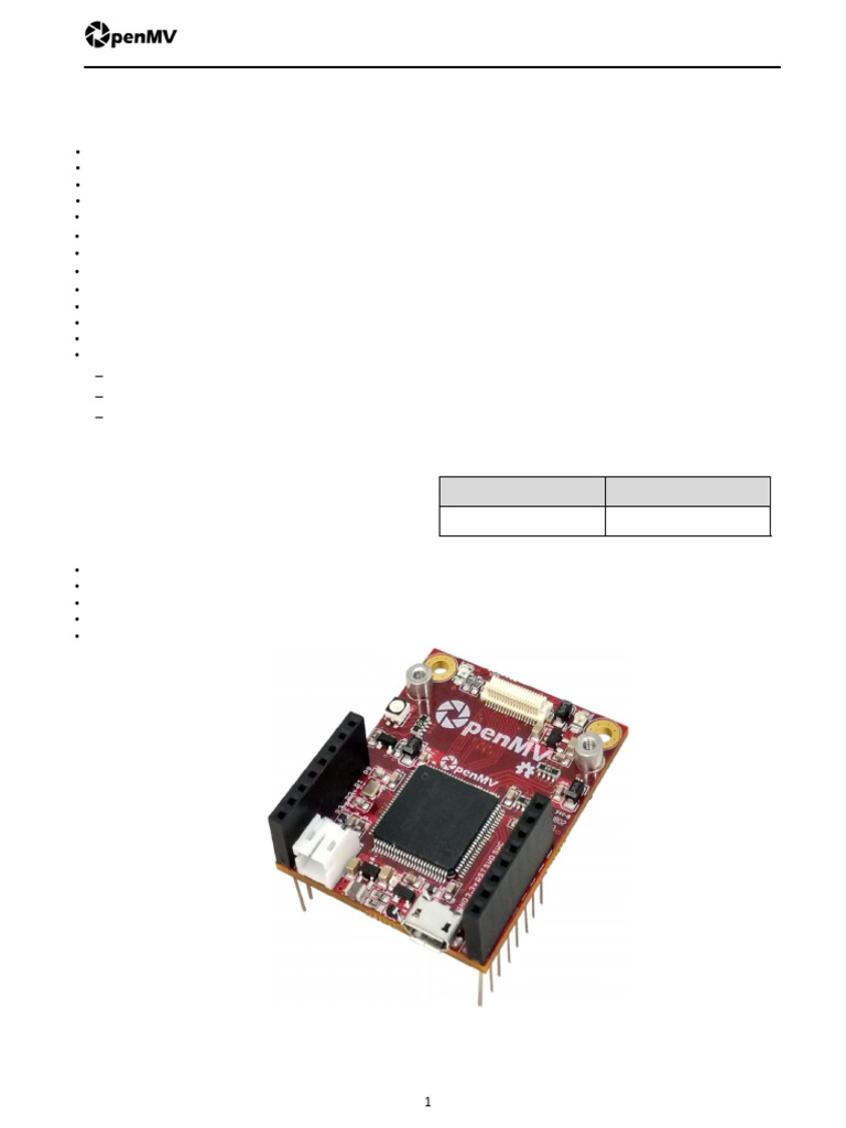 OpenMV-H7 - 副本 | PDF
