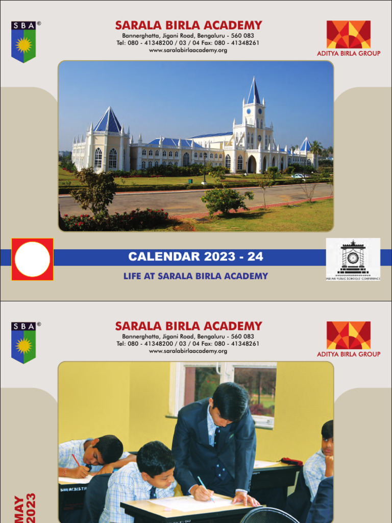 Sba Calendar Academic Year 2023 24 | PDF
