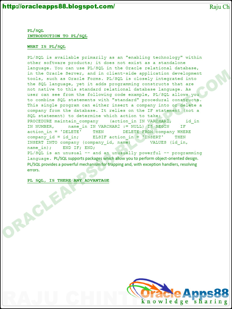 PL SQL | PDF