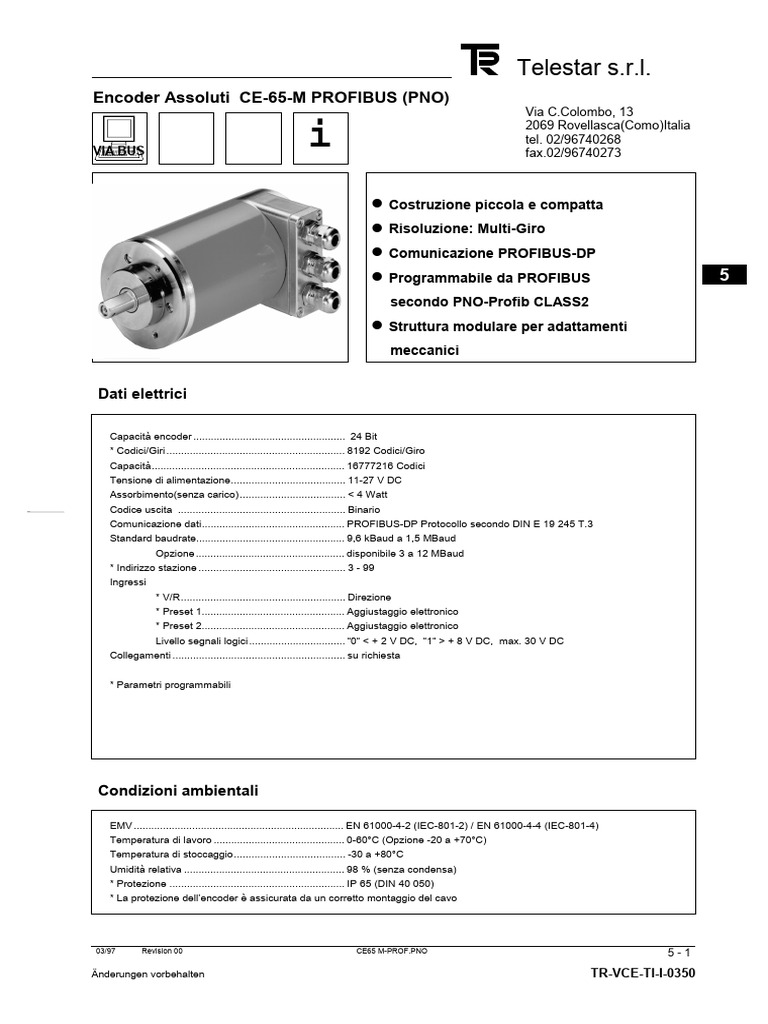 Encoder Assoluti Ce65 M-Profibus-Pno | PDF