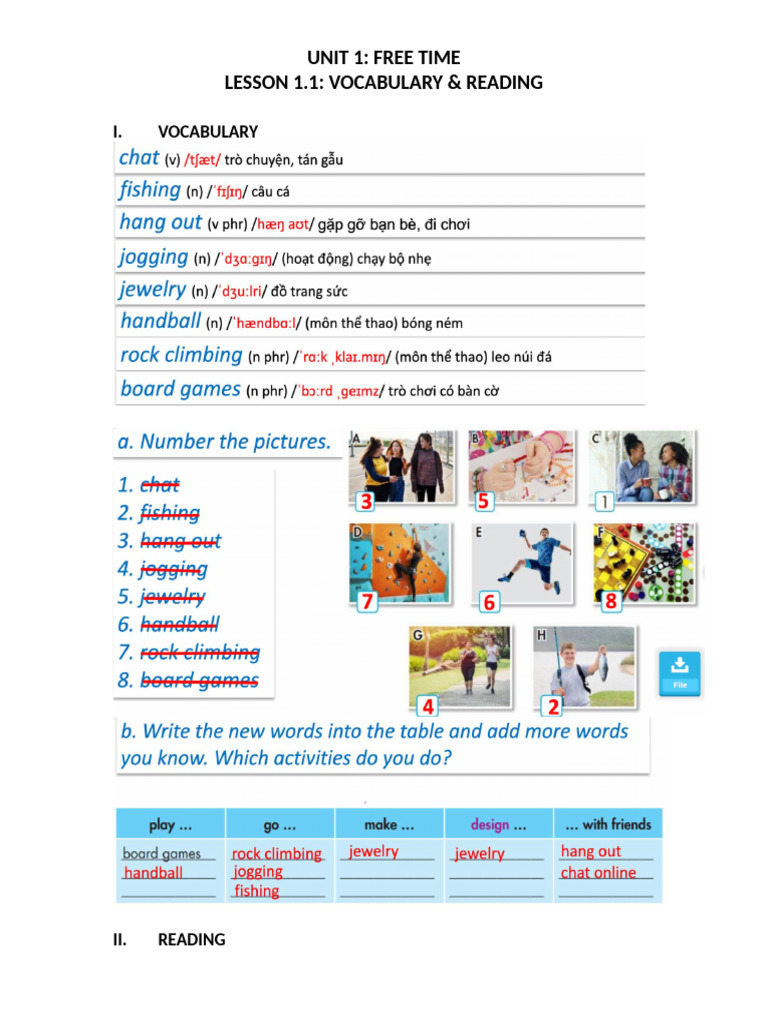 E8 - Unit 1 - Lesson 1.1 - Note | PDF