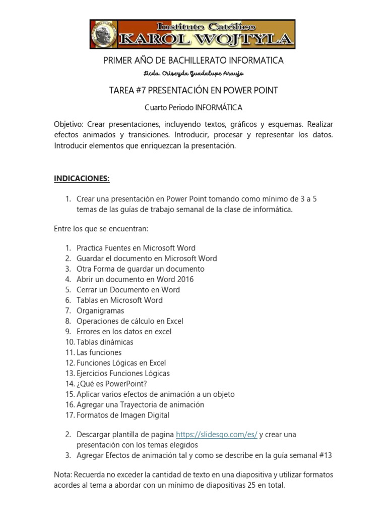 Presentación de Tarea en PowerPoint | PDF