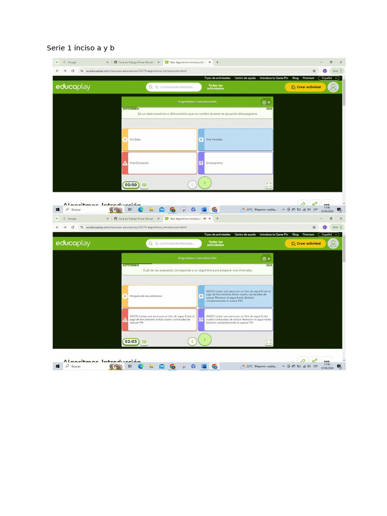 Tarea Programacion 2024 1 | PDF | Métodos y materiales de enseñanza