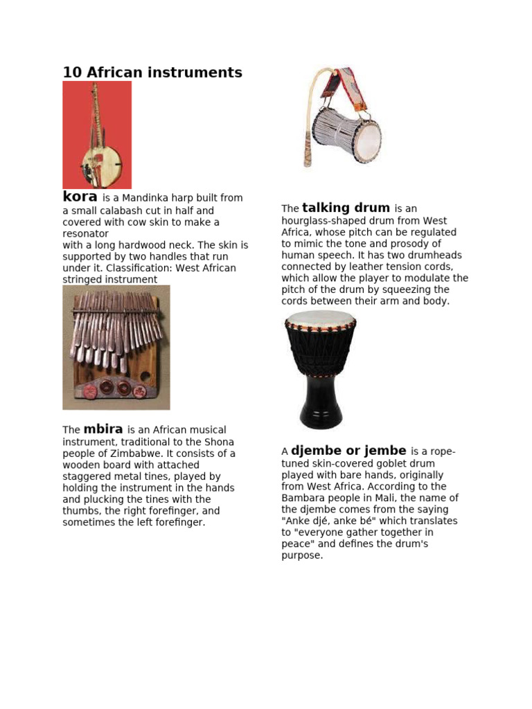 10 African Instruments | PDF