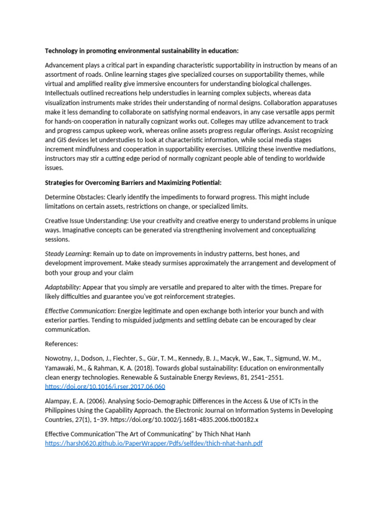 Strategies For Overcoming Barriers and Maximizing The Potential | PDF