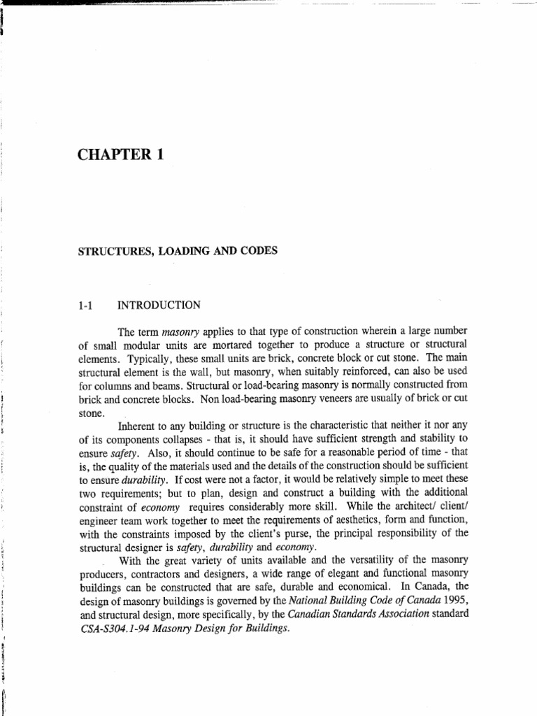 Chapter 1 Structures Loading and Codes | PDF