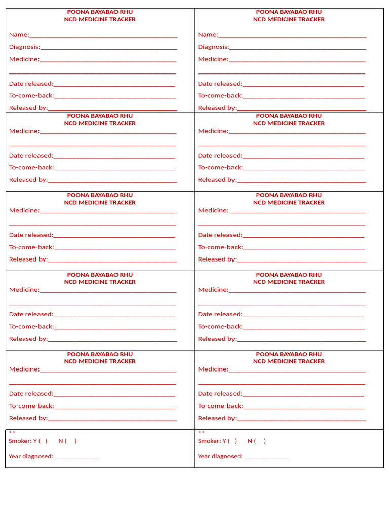 NCD Med Tracker | PDF