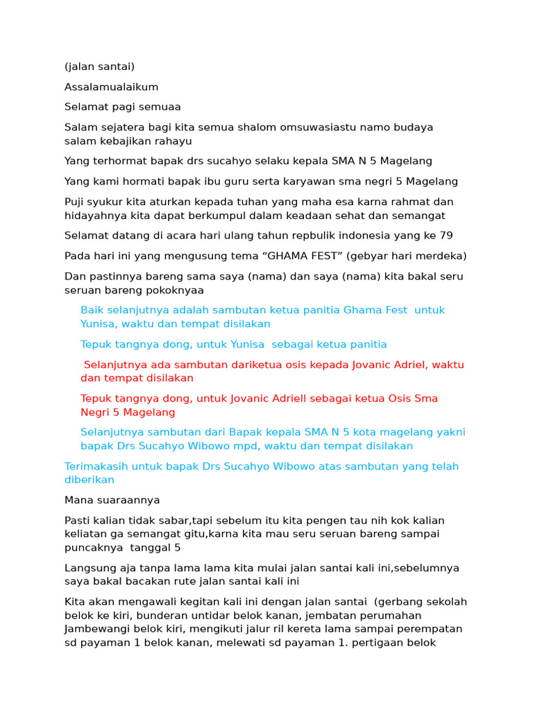 MC Jalan Santai | PDF