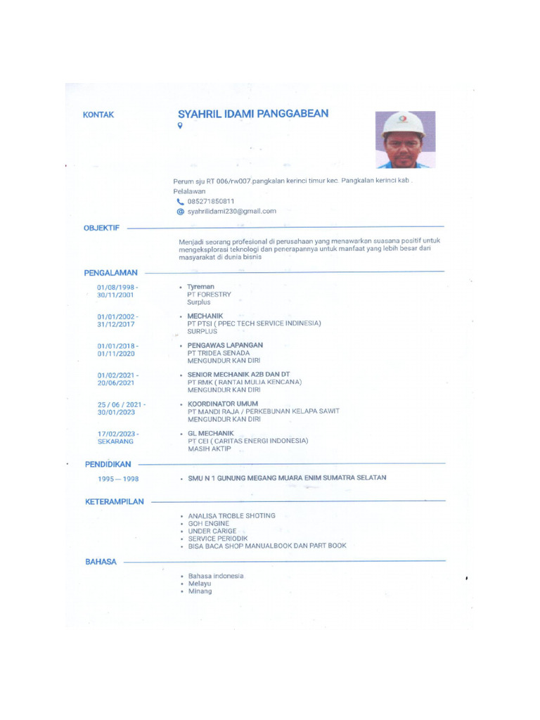 Lamaran Syahril Idami | PDF